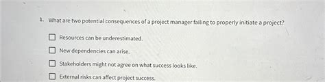 solved what are two potential consequences of a project