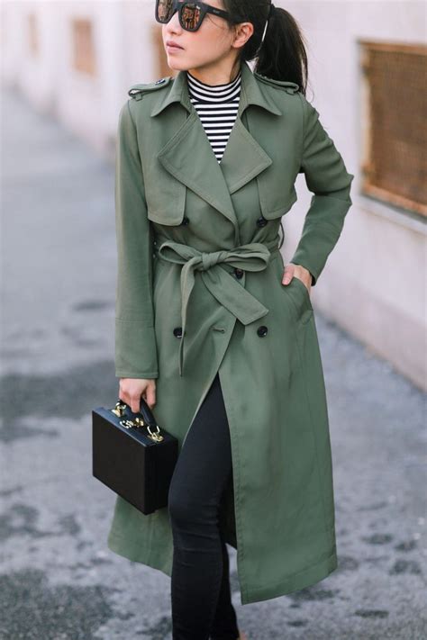 Olive Trench Coat Cap Toe Pumps Olive Trench Coat Trench Coat