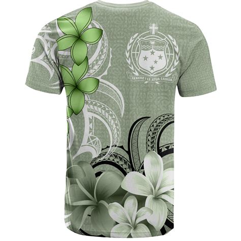 Samoa T Shirt Custom Personalised Floral Spirit Sage Green