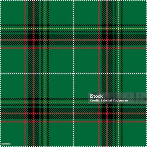 타탄 격자 무음 패턴 검은 흰색 빨간색 노란색 라인 직물 텍스처 녹색 배경 스코틀랜드 케이지 0명에 대한 스톡 벡터 아트 및 기타 이미지 Istock