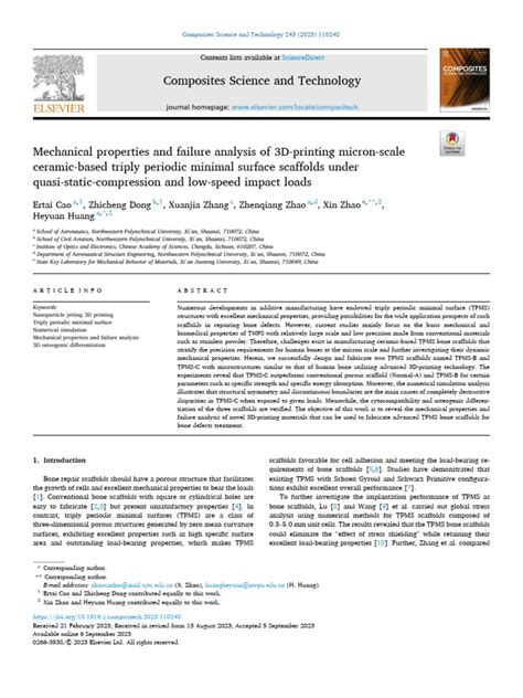 Composites Science And Technology Ertai Cao Zhicheng Dong Xuanjia Zhang Zhenqiang Zhao Xin