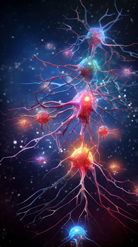 Neural Connections Of The Brain Vertical Abstract Background Stock Illustration Illustration