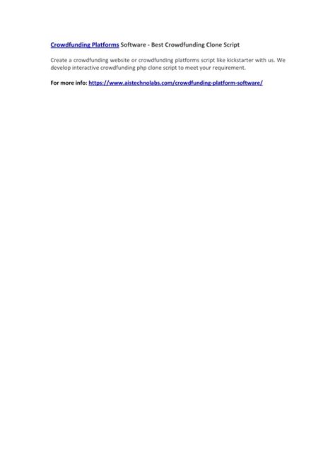 Ppt Crowdfunding Platforms Software Best Crowdfunding Clone Script