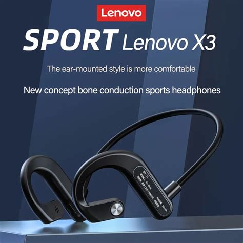 Lenovo X Condu O Ssea Fones De Ouvido Bluetooth Esporte Correndo Fone Prova Dwireless Gua Sem Png