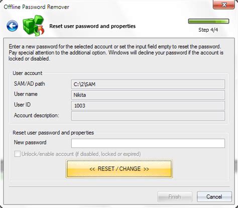 offline password remover reset sam ntds dit passwords