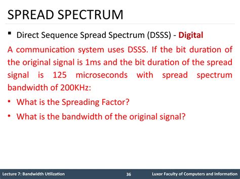Lecture 7 Bandwidth Utilization Techniques Pptx