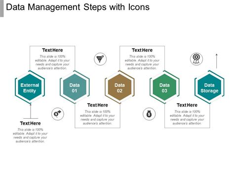 Data Management Steps With Icons Ppt PowerPoint Presentation Infographic Template Deck