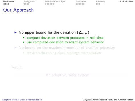Adaptive Internal Clock Synchronization Ppt
