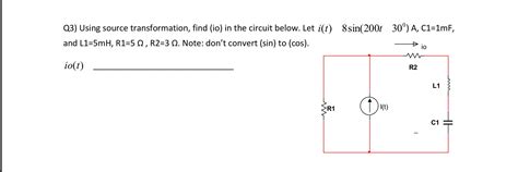 Solved Q3 Using Source Transformation Find Io In The