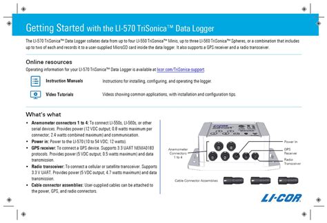 Li Cor Trisonica Li 570 Getting Started Pdf Download Manualslib