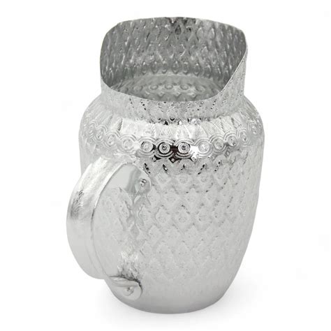 Traditional Arabic Water Jug Hammered Embossed Design Durable Light
