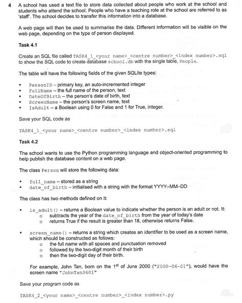 Solved A School Has Used A Text File To Store Data Collected Chegg