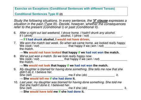 conditionals type 3 exercises