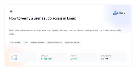How To Verify A Users Sudo Access In Linux Labex