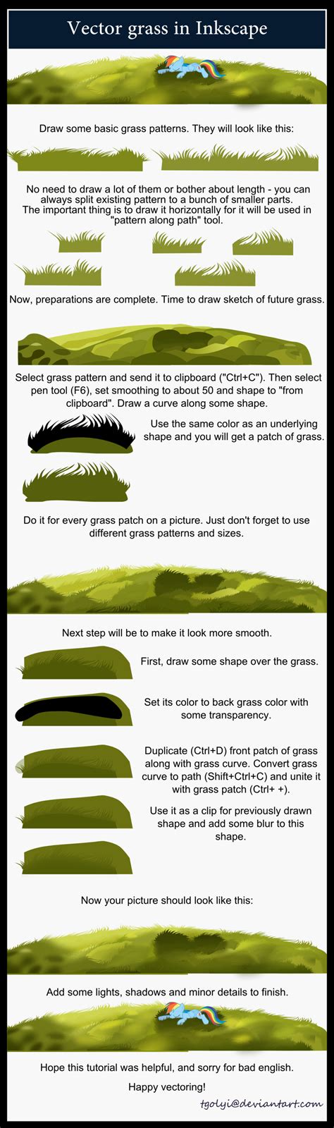 Vector Grass Tutorial By Tgolyi On Deviantart Tutorial Grass Pattern Grass Drawing