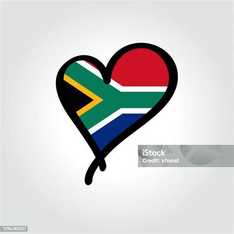 남아프리카 공화국 국기 하트 모양의 손으로 그린 로고 벡터 그림입니다 남아프리카 공화국 국기에 대한 스톡 벡터 아트 및 기타 이미지 남아프리카 공화국 국기 남아프리카
