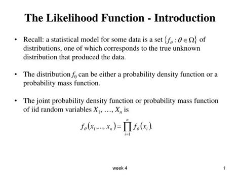 Ppt The Likelihood Function Introduction Powerpoint Presentation