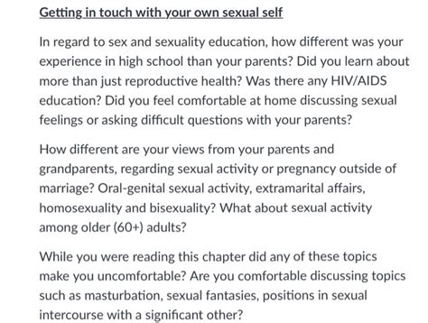 Getting In Touch With Your Own Sexual Self In Regard Chegg Com