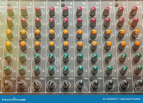 Control Details On The Mixing Console Stock Photo Image Of Knob Colorful 122605810
