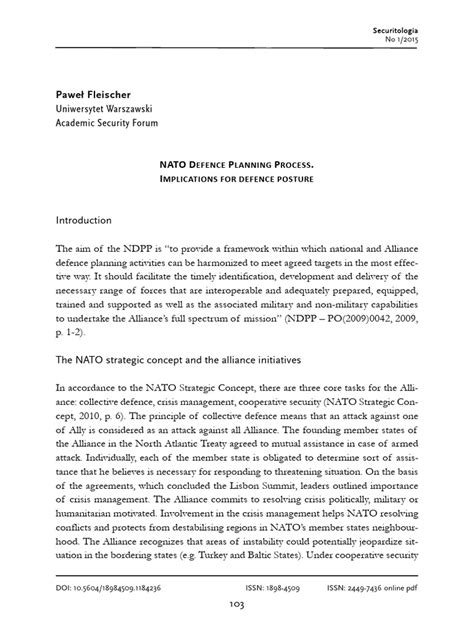 Nato Defence Planning Process Impli Pdf Nato Military