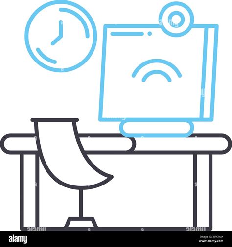 Workplace Line Icon Outline Symbol Vector Illustration Concept Sign Stock Vector Image And Art