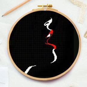Sexy Lips Cross Stitch Pattern Erotic Cross Stitch Pattern Love Cross Stitch Silhouette
