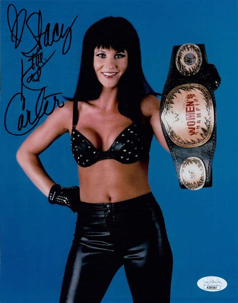 Stacy The Kat Carter Wwe Wwf Wrestler Signed 8x10 Glossy Photo Jsa