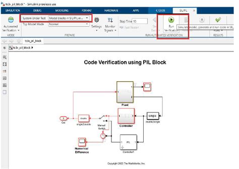 Code Verification And Validation With Pil Matlab And Simulink