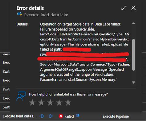 Azure Data Factory Pipeline Fails Randomly With Error Specified