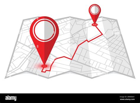 Pin In Showing Location On Gps Navigator Map Vector Illustration Stock Vector Image Art Alamy