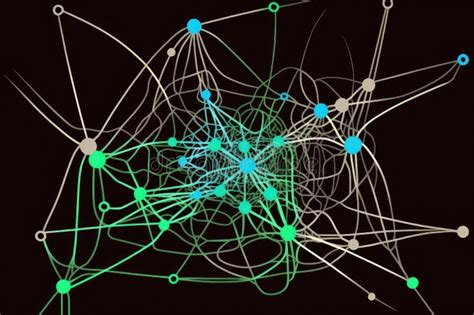 Neural Network With Each Node Showing Different Activity And Connection Patterns Stock