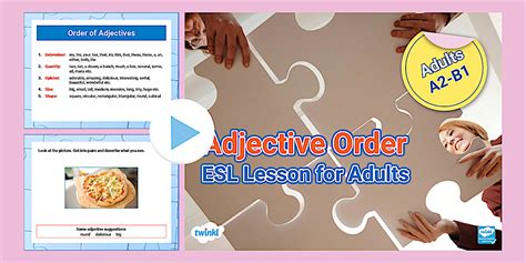 Esl Adjective Order Adults A2 B1