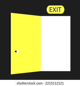 Exit Icon White Yellow Color On Stock Vector Royalty Free Shutterstock