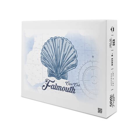 Falmouth Cape Cod Massachusetts Scallop Shell Blue Coastal Icon