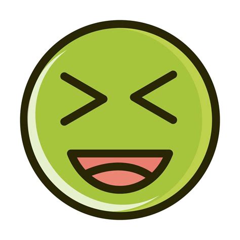 Laugh Close Eyes Funny Smiley Emoticon Face Expression Line And Fill
