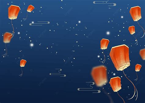 Floating Colorful Lanterns Background For Zhongyuan And Obon Festivals