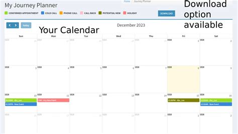 php laravel customizable calender snipbyte