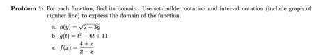 Solved Roblem 1 For Each Function Find Its Domain Use