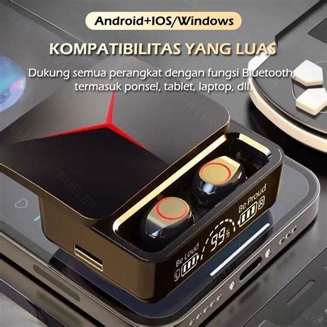 Jual M90 Headset Bluetooth Nirkabel Tws In Ear Bass Bank Daya 2 In 1 3500mah Layar Led Hd Hifi