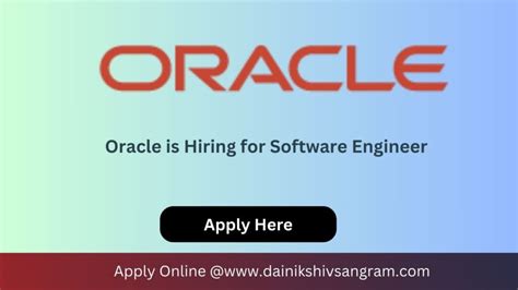 Oracle Is Hiring For Software Engineer Fresher Job