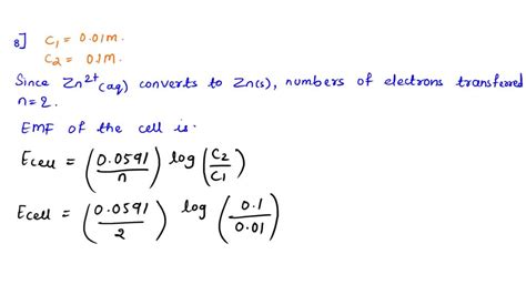 Solved Calculate The Electromotive Force Emf Of The Galvanic Cell