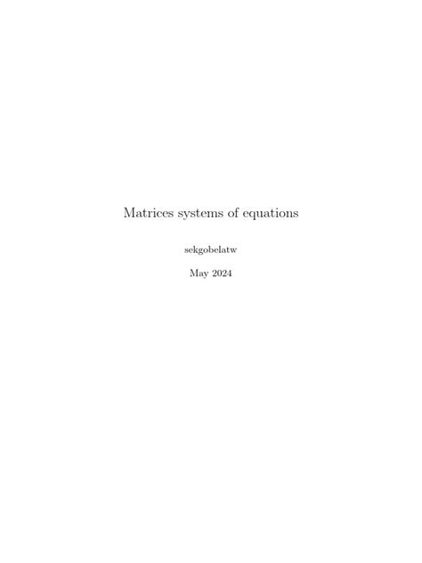 matrices systems of equations pdf matrix mathematics operator
