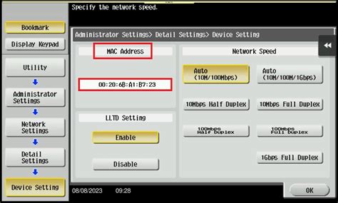 How To Get Mac Address From The Konica Minolta Machine Konica