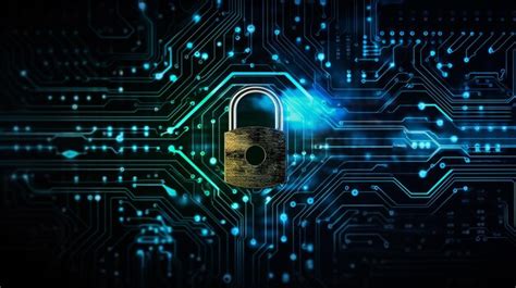 Premium Photo Cyber Security Concept Padlock On Circuit Board Background 3d Renderinggenerated Ai