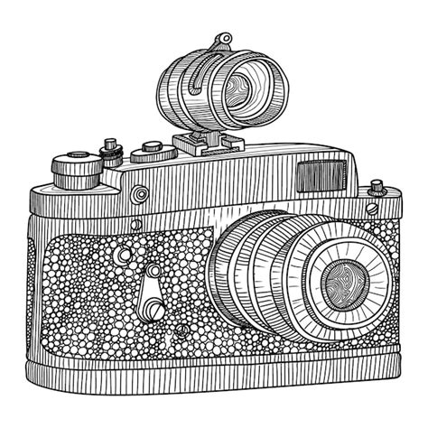 Premium Vector Film Retro Camera With Lens Isolated On White