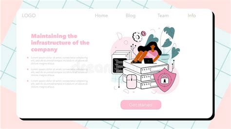 System Administrator Web Banner Or Landing Page Technical Work Stock