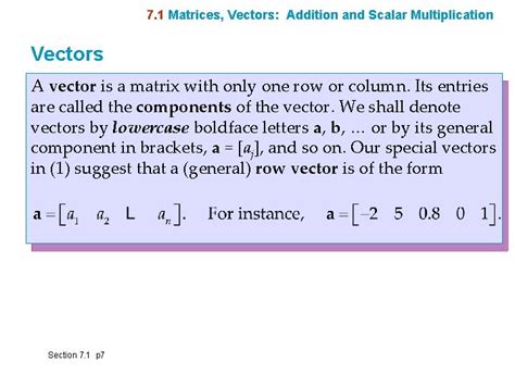 7 1 Matrices Vectors Addition And Scalar Multiplication
