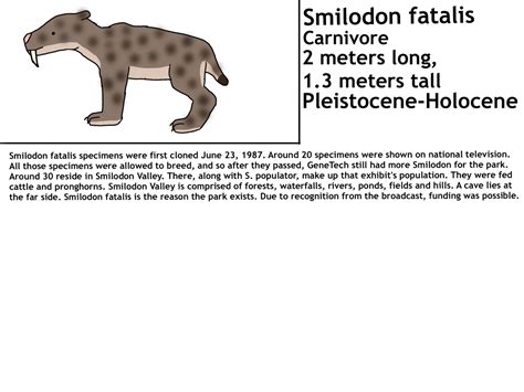 Smilodon Fatalis Genetech Wiki Fandom