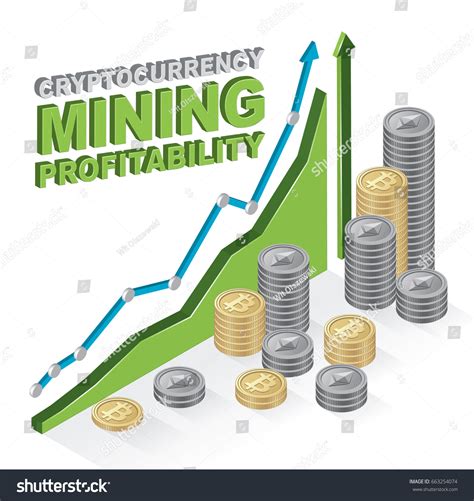 Cryptocurrency Mining Profitability Chart Bitcoins Ethereum Stock Vector Royalty Free