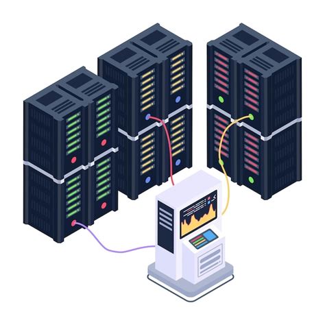 Premium Vector A Server Room Icon In Isometric Design Premium Download